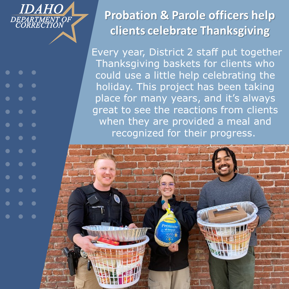 Probation & Parole District 2 helps clients celebrate Thanksgiving ...